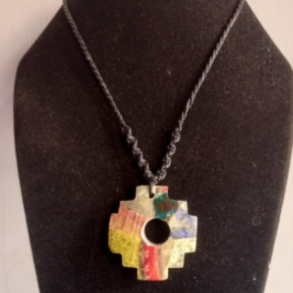 Jewelry | Handmade Necklace Woven In Inca Chakana Macram Thread | Poshmark